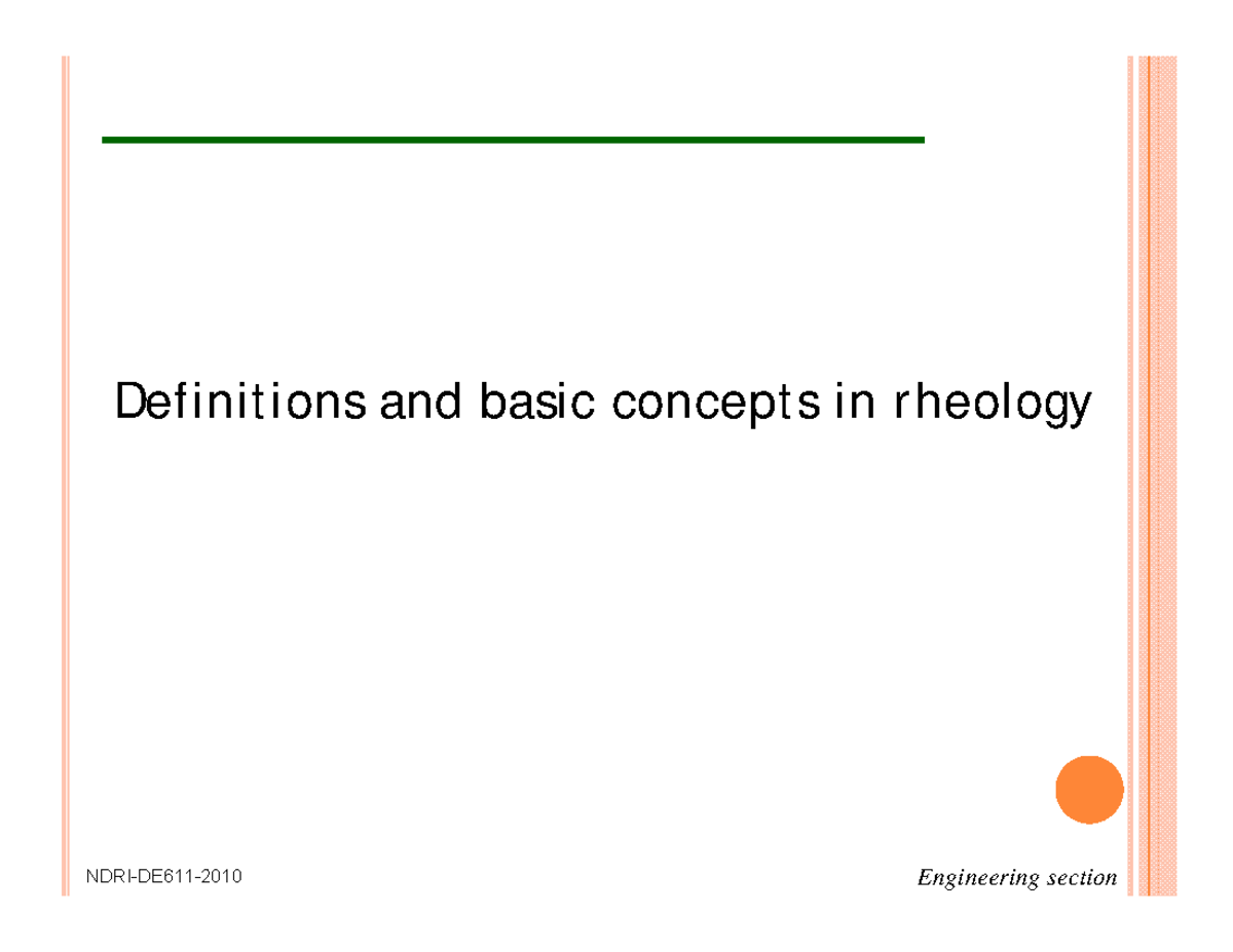 1. Defination and Basic Concept of Rheology - Definitions and basic ...