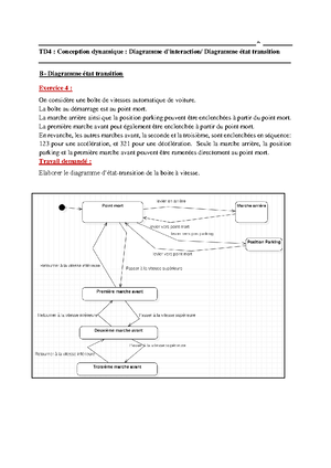 TD4: Diagrammes de séquences objets pour cas d'utilisation spécifiques - Studocu