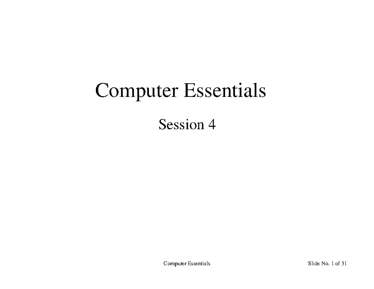 Computer Essentials - Session 4: File Explorer Functions and Exercises ...