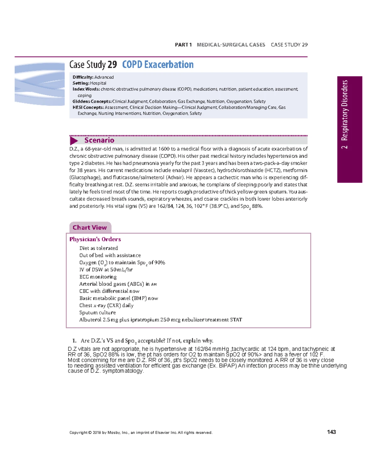 Case Study 29 COPD Exacerbation - Part 1 MEDICal-SurGICal CaSES CASE STuDY 29 2 Respiratory ...