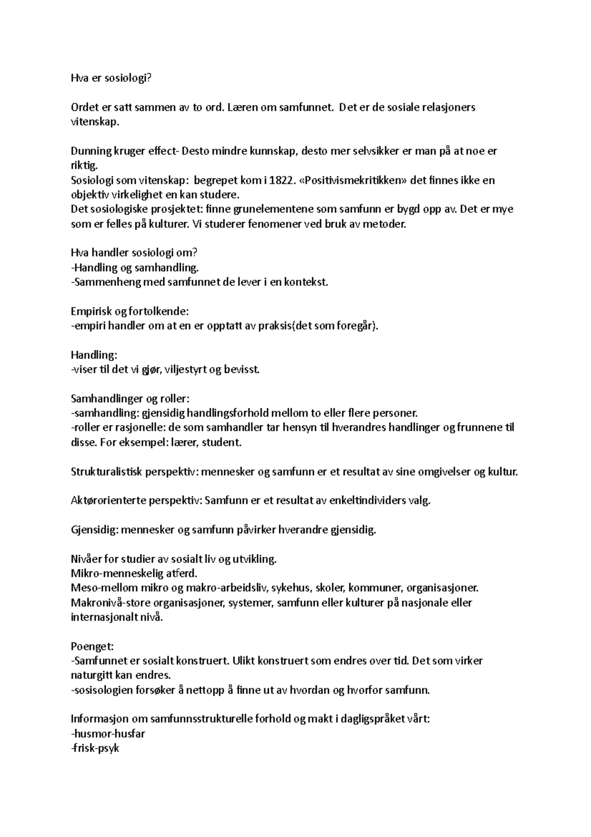 Uke 34 -empiri -mikro,meso, makro -å arbeide sosiologisk -ulike ...