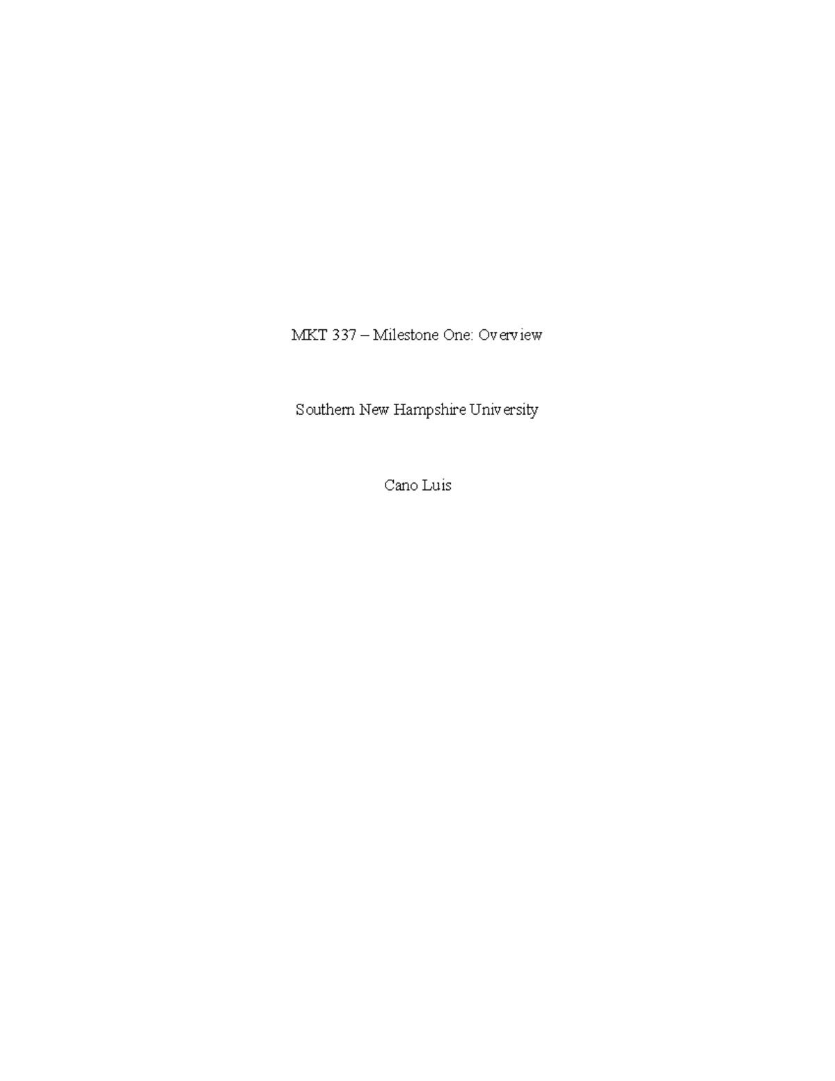 MKT 337 - Milestone One: Apple Inc. Overview and Insights - Studocu