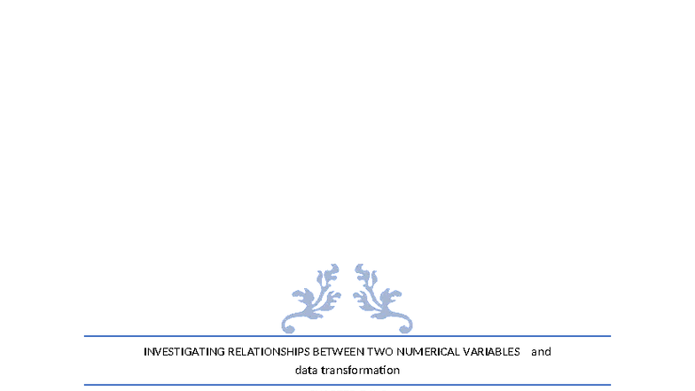 Bivariate Data and Variation: Chapters 7 & 9 Overview - Studocu