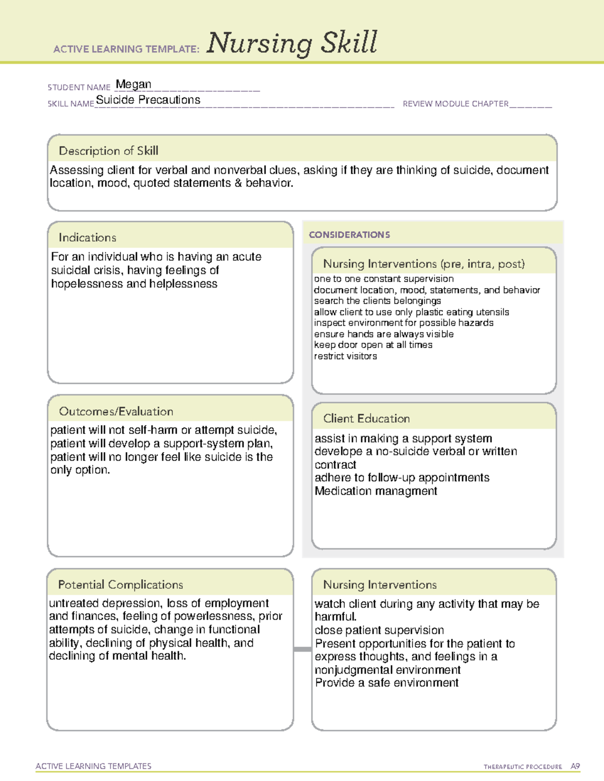 Active Learning Template Nursing Skill form - ACTIVE LEARNING TEMPLATES ...