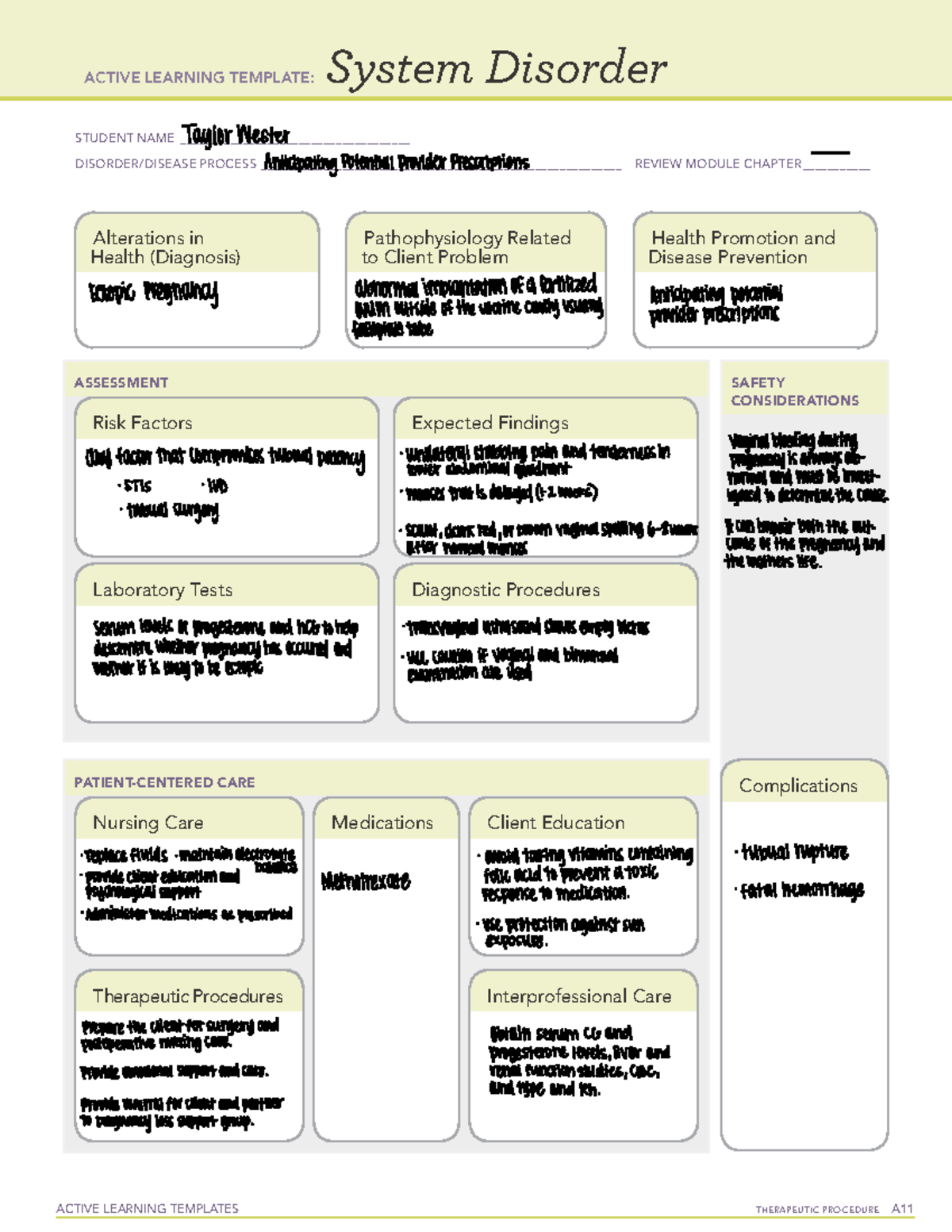Active Learning Template: System Disorder Assessment and Concepts - Studocu