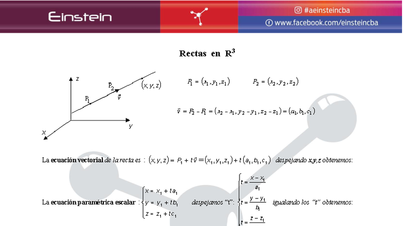 Ecuaciones de Rectas en R3 - Curso Einstein-1 - Studocu
