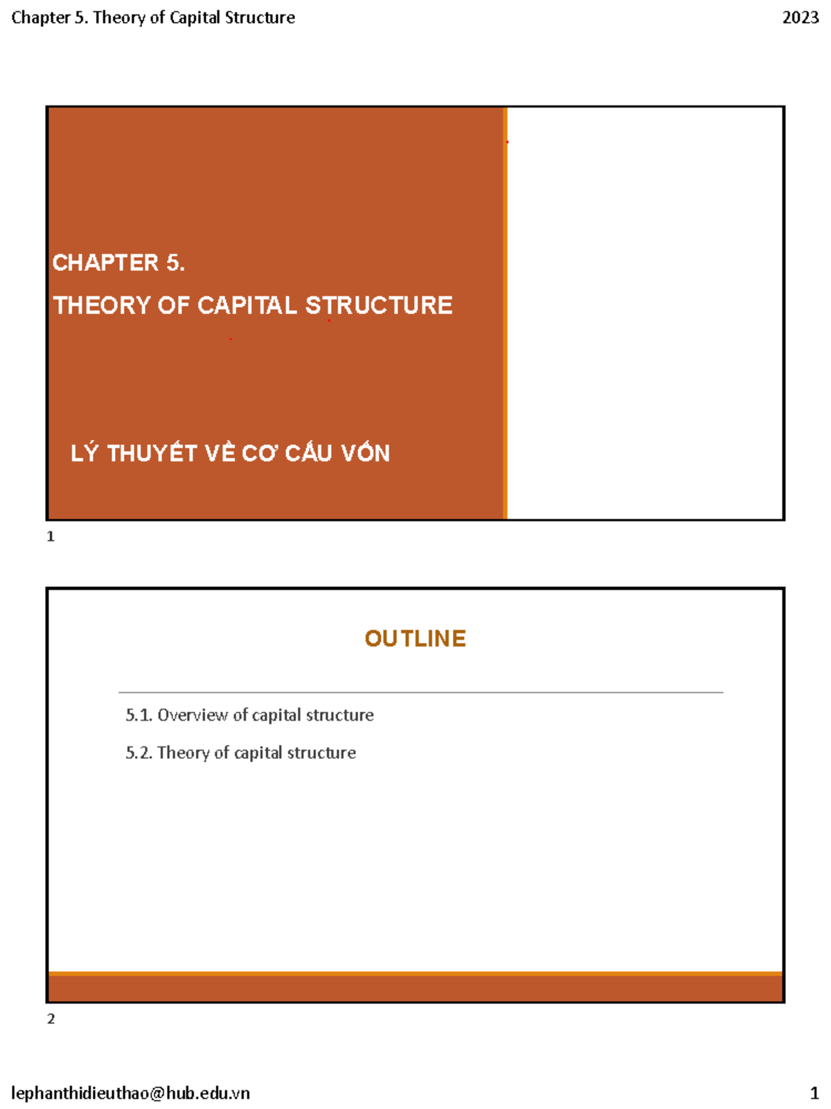 Chapter 5 Capital Structure Theory Lesson - CHAPTER 5. THEORY OF ...