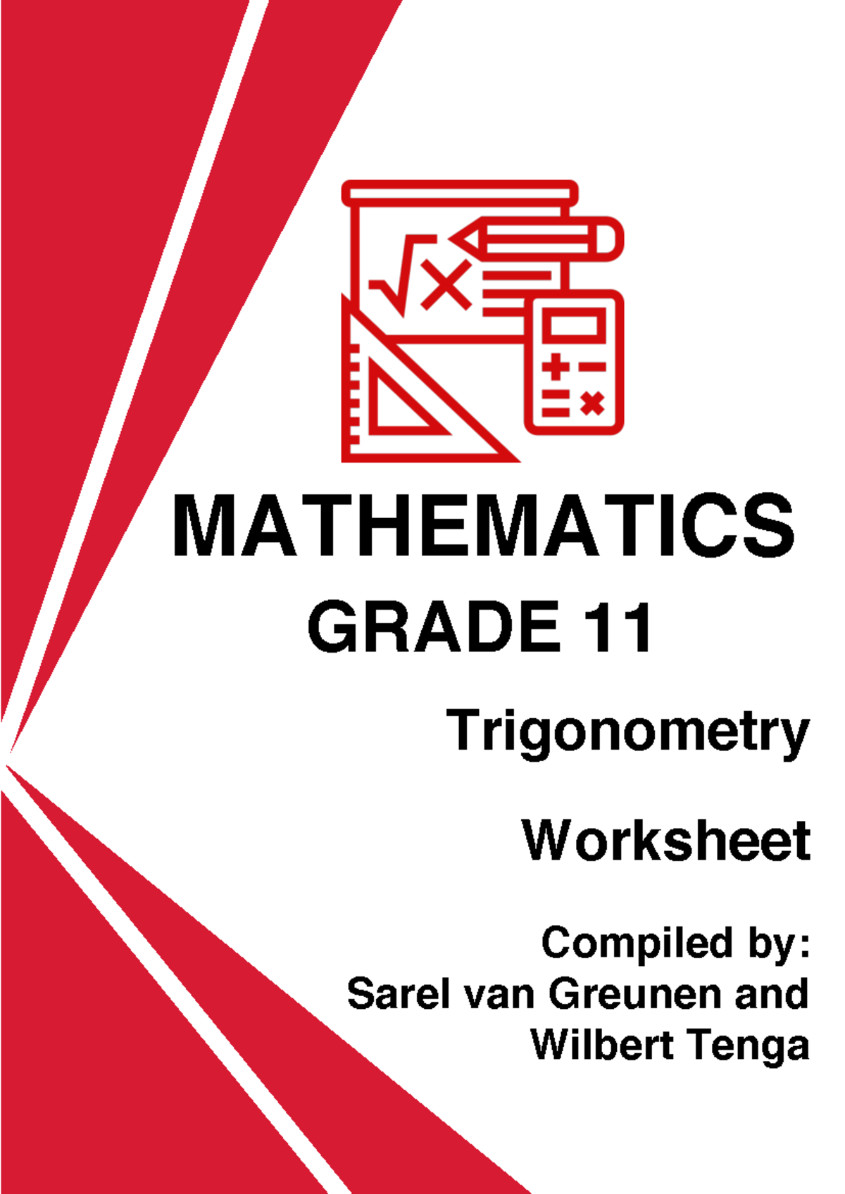 Maths Gr 11 Trigonometry Worksheet: Comprehensive Practice Questions - Studocu