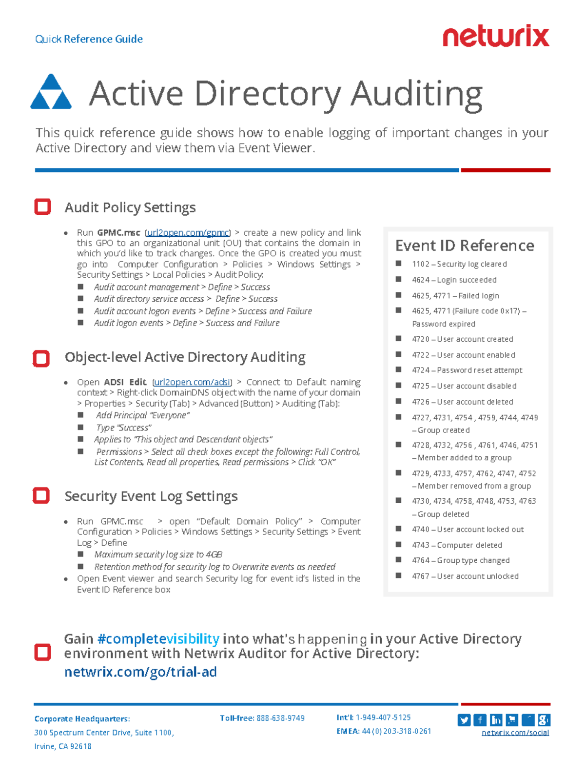 Active Directory Auditing Quick Reference Guide (AD 101) - Studocu