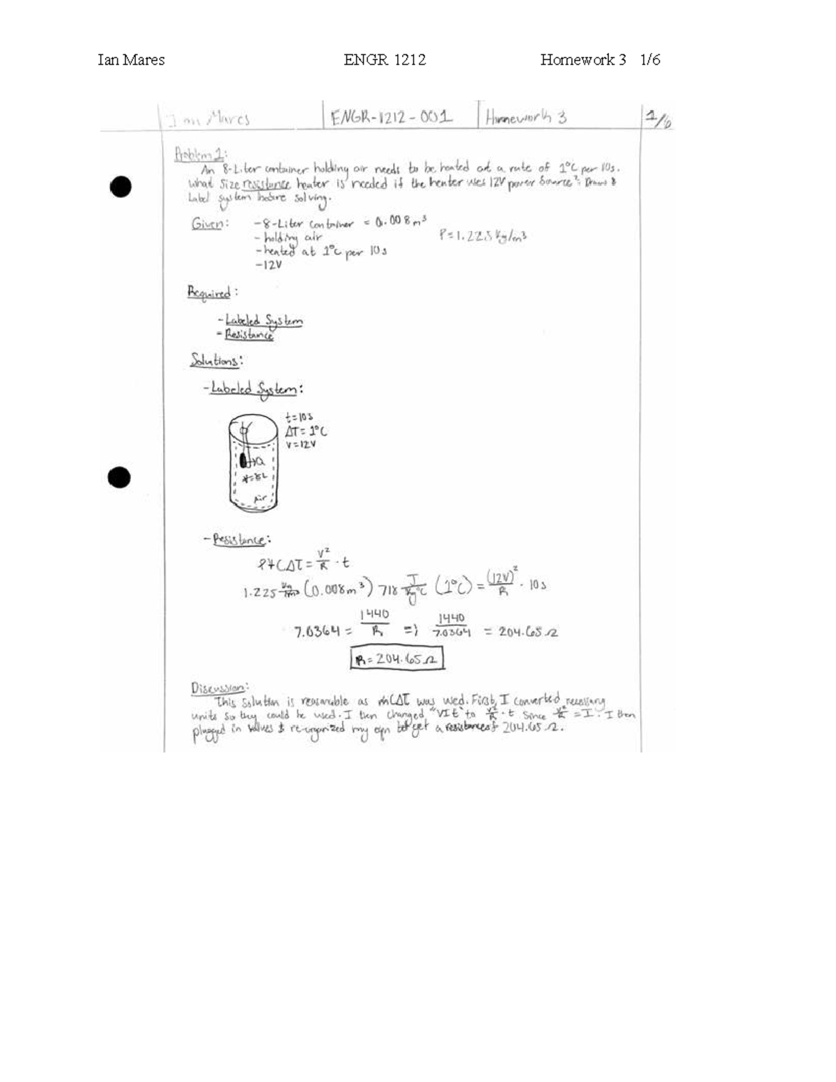 ENGR1212 Homework 3: Binary Conversion & Thermistor Calibration - Studocu