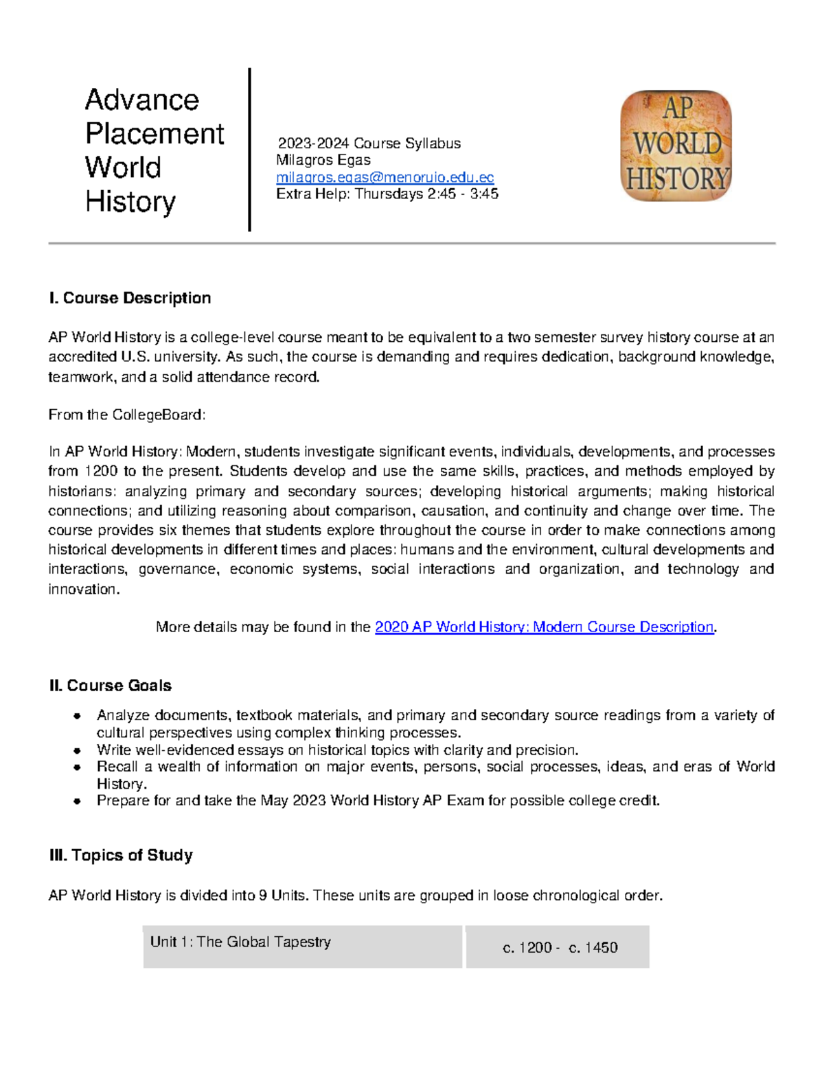 APWH 23-24 Course Syllabus: Overview, Goals, and Extra Help Sessions ...