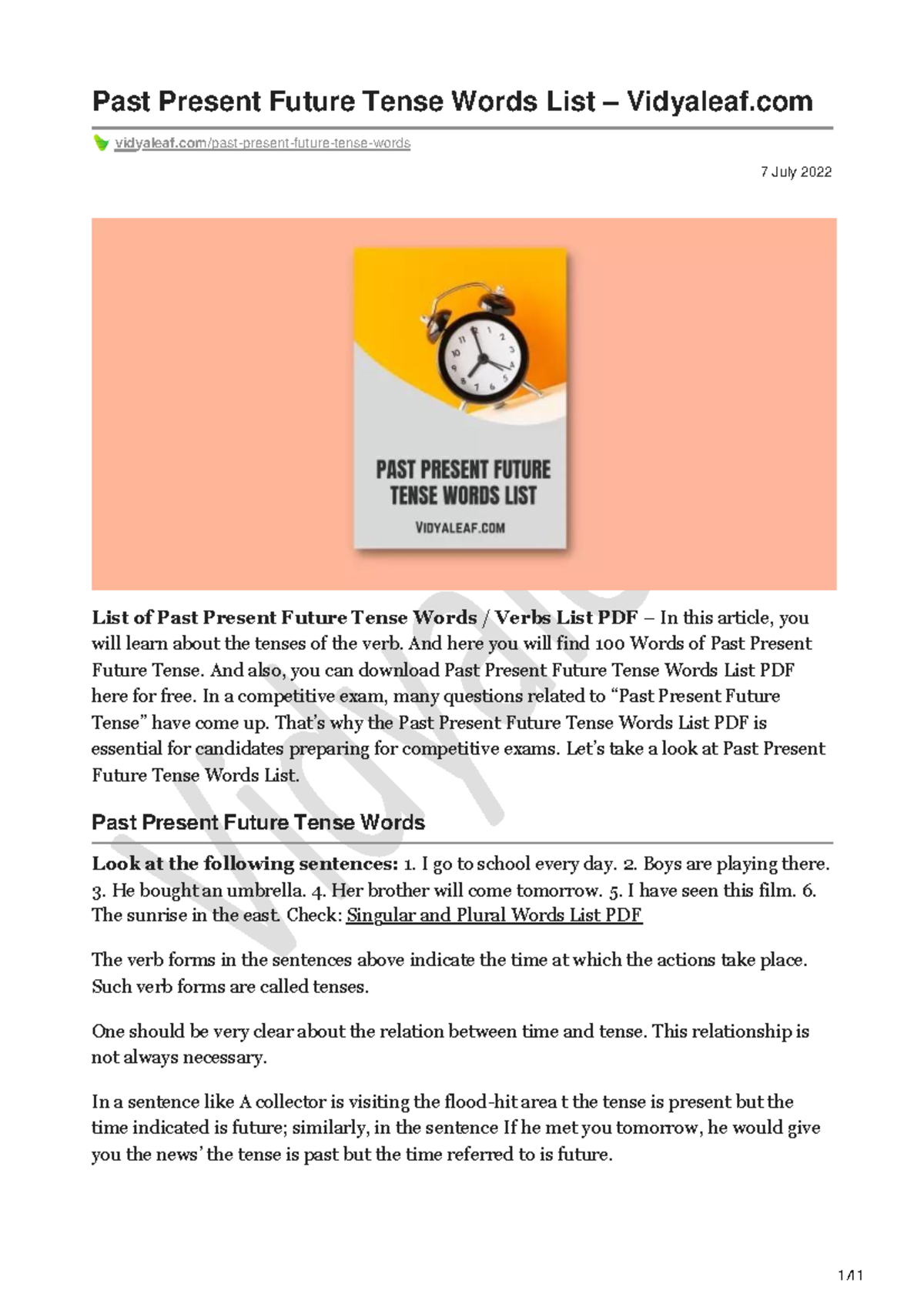 Past Present Future Tense Word List Past Present And Future Reliable