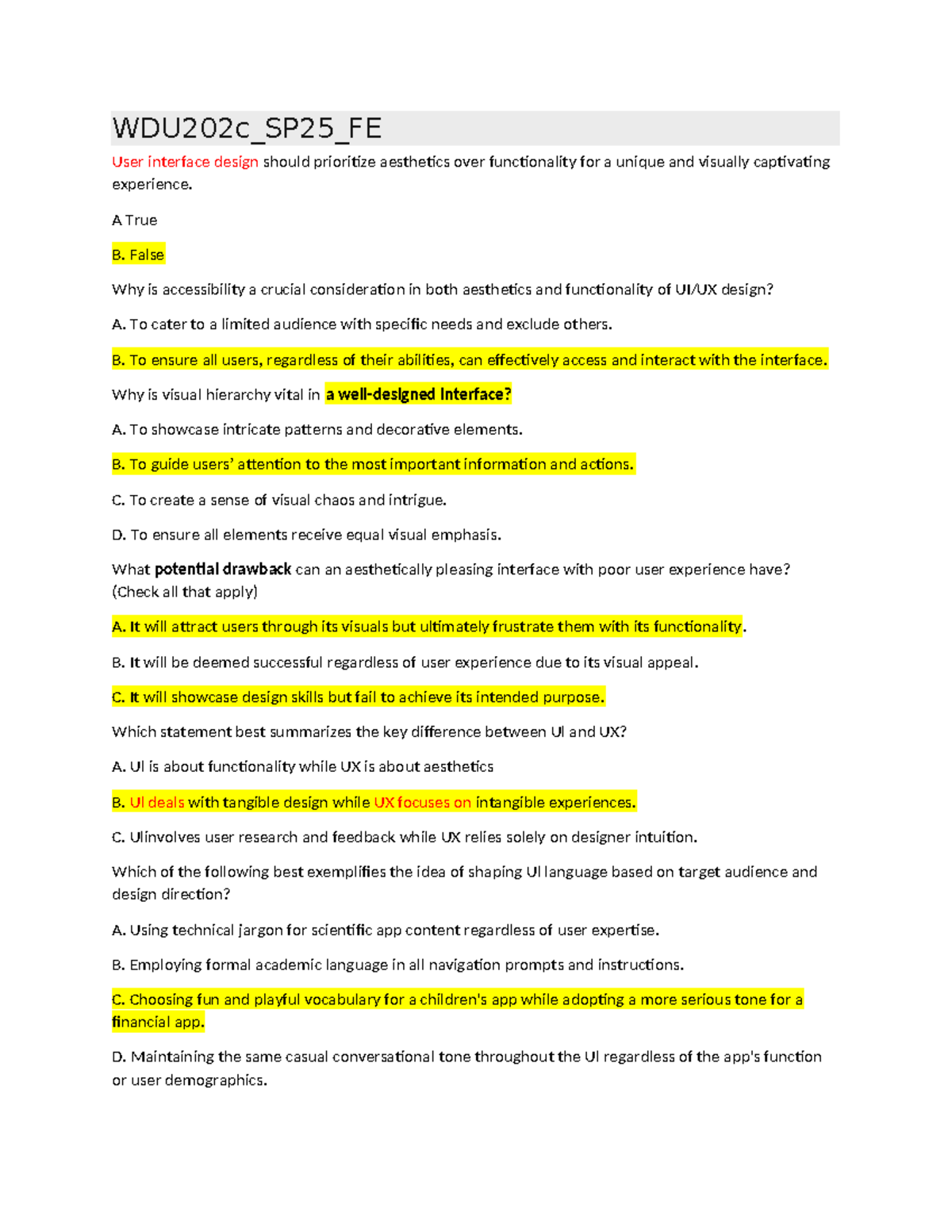 WDU202c_SP25_FE User Interface Design: Aesthetic vs. Functionality ...