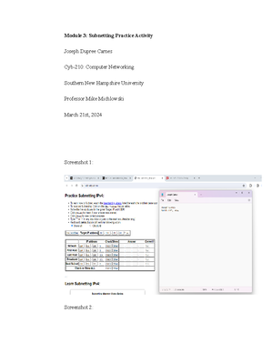 Cyb 310 Project Two Joseph Carnes - Project Two: Intrusion Detection Systems Analysis Joseph ...