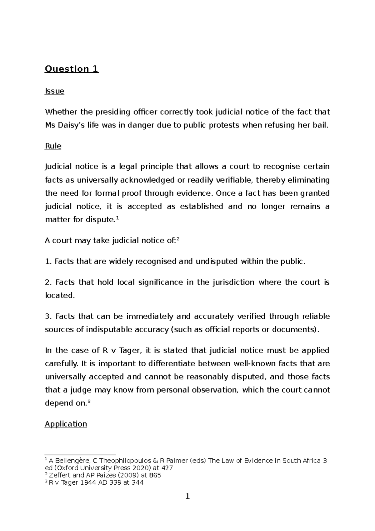 Judicial Notice and Bail Refusal: Case Analysis for LAW 371 Assignment ...