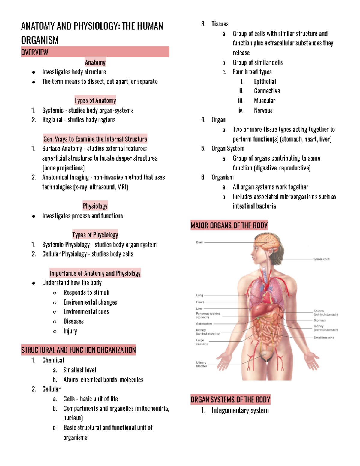 1 The Human Organism - ANATOMY AND PHYSIOLOGY: THE HUMAN ORGANISM ...