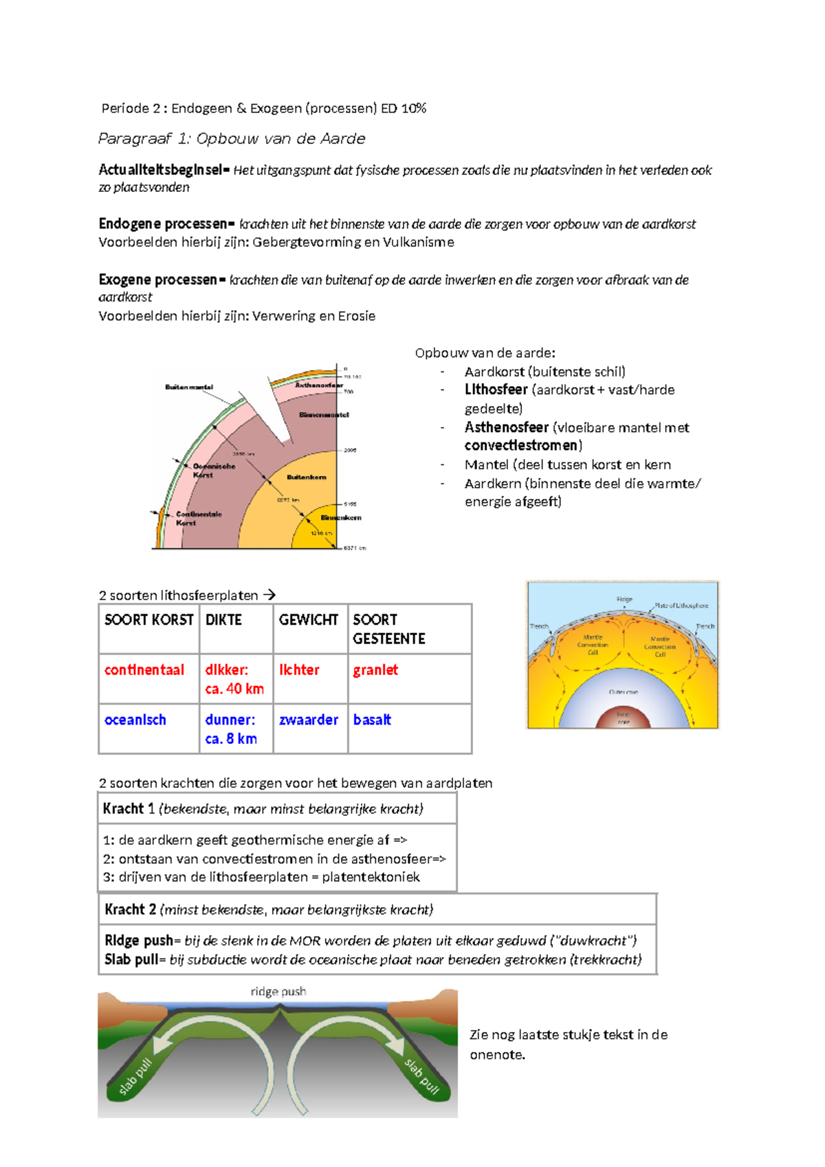 Aardrijkskunde Samenvatting Periode 2: Endogene & Exogene Proces K5 ...