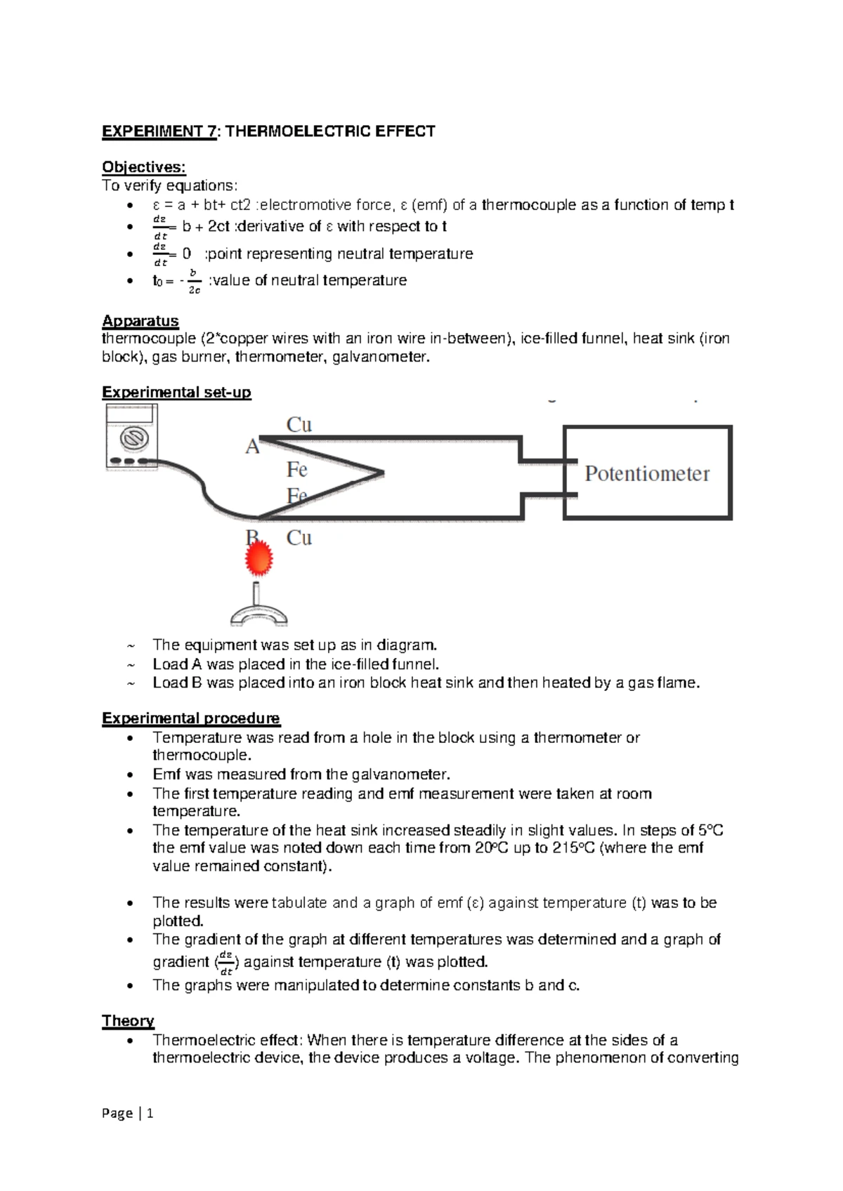 Experiment 8 Measuring the band gap of a semiconductor - Warning: TT ...