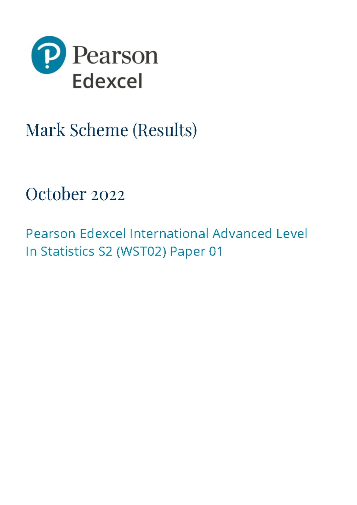 WST01 Jan 22 MS - public exam past paper - Mark Scheme (Results ...