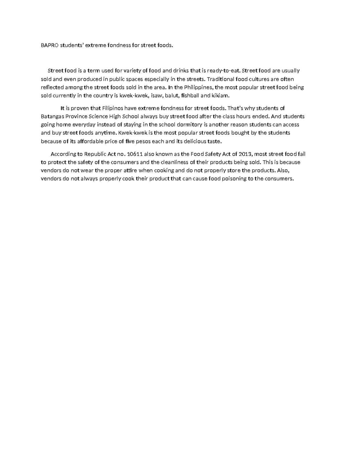 Bapro students - EDUCATIONAL PURPOSES - BAPRO students’ extreme ...