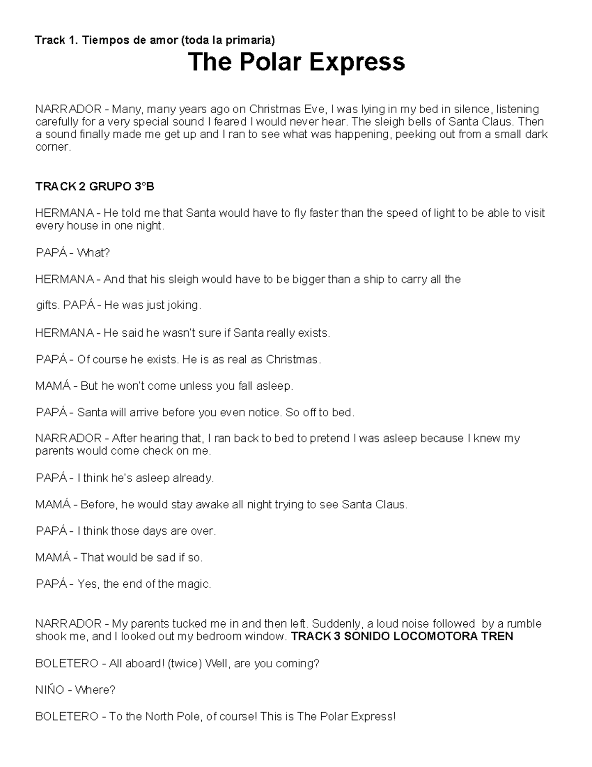 Polar Express Script (ENG) - Full Text Analysis - Studocu