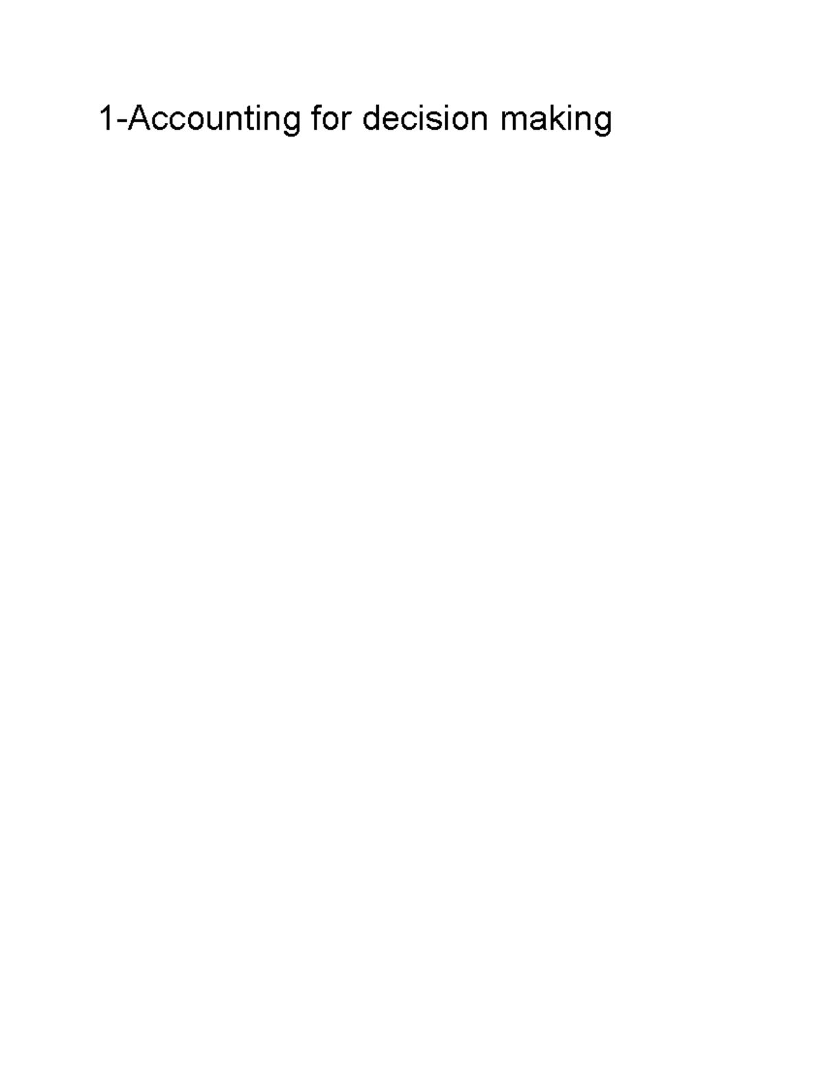 Fin & Mng Accounting - Study Notes for Quick Revision - Studocu