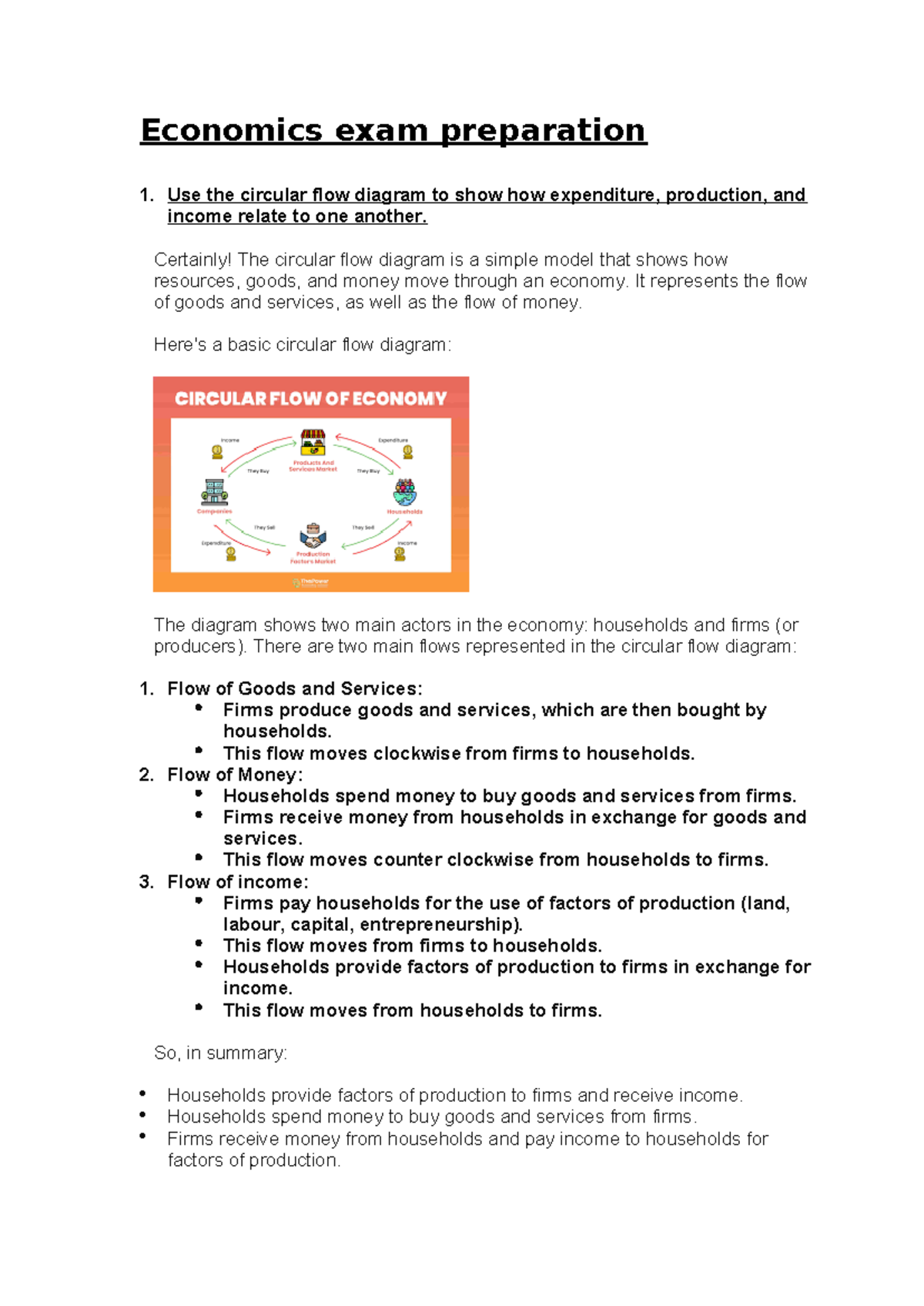 Economics (ECO101) Final Exam Prep Notes on GDP & Circular Flow - Studocu