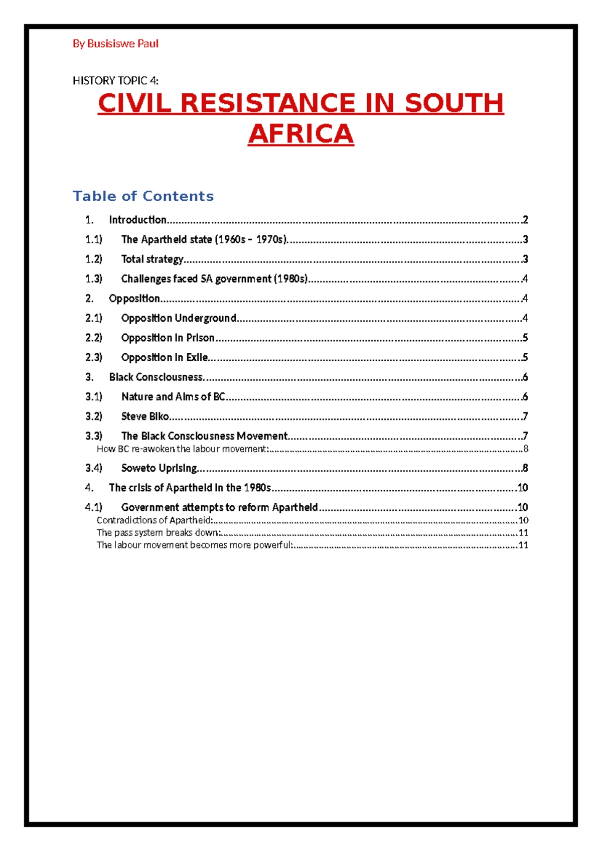 History Gr12 Essay 18May South African Road to Democracy - GRADE 12 ...