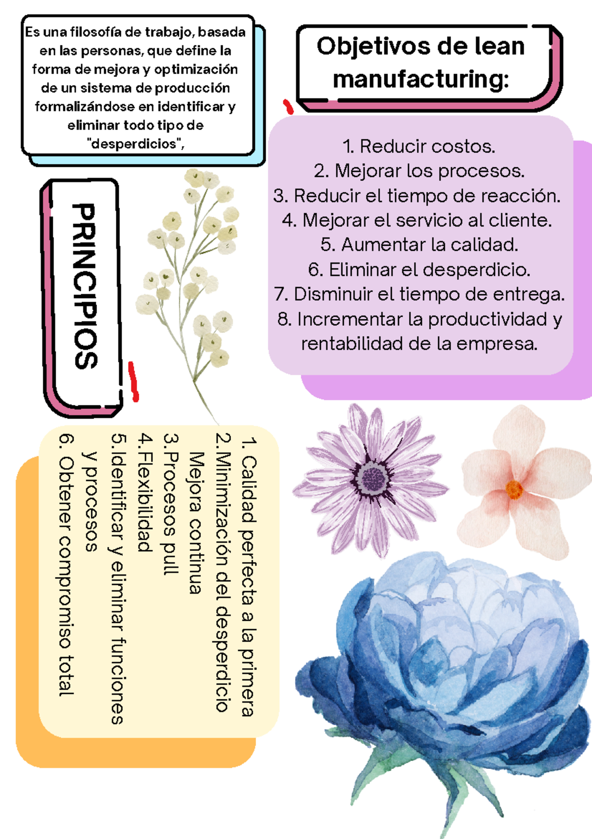 Objetivos del Lean Manufacturing: Técnicas y Principios Clave - Studocu