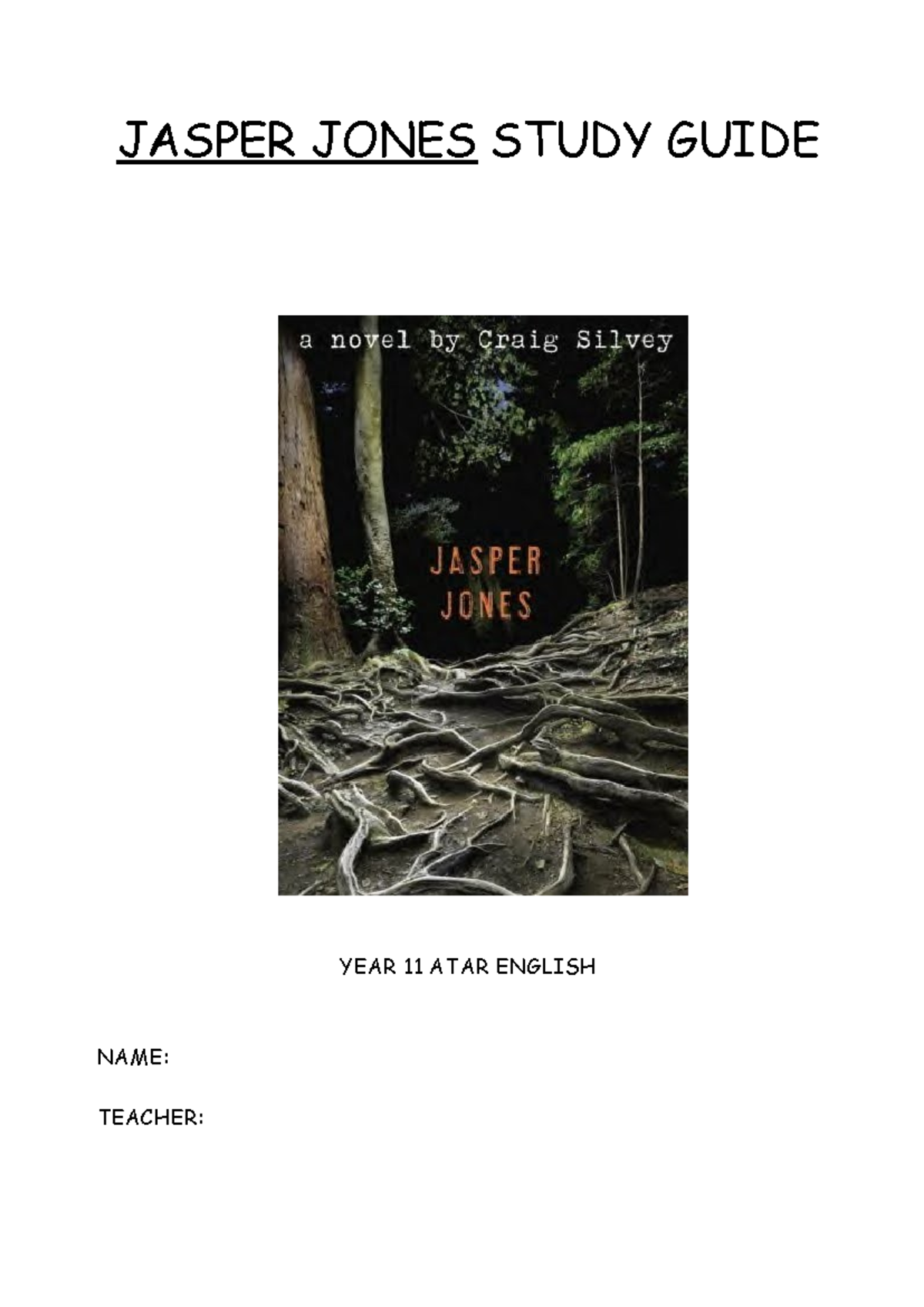 Jasper Jones Study Guide: Themes and Characters in Year 11 ATAR English ...