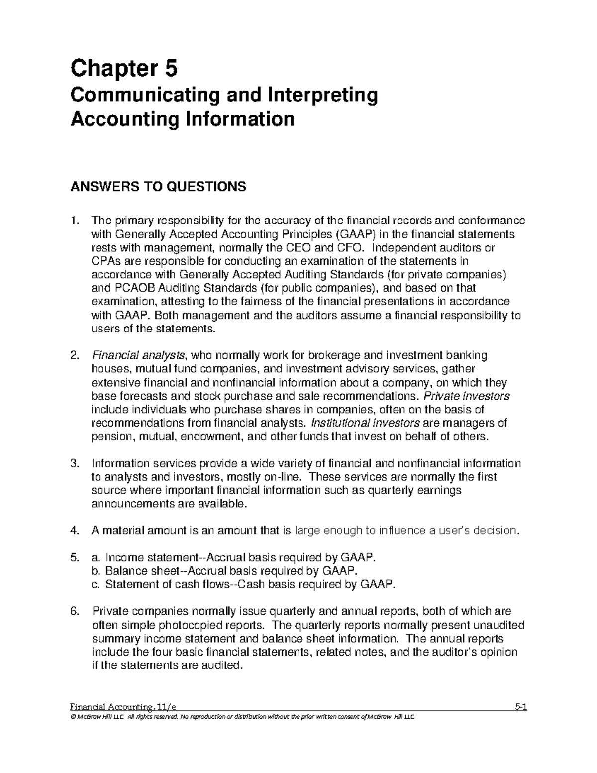 Financial Accounting 11/e: Chapter 1 Solutions Explained - Studocu