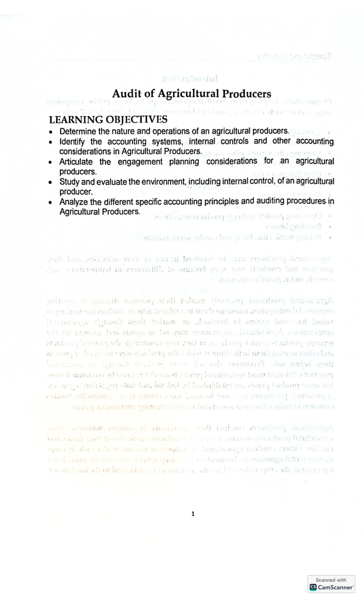 Audit of Agricultural Producers: Cost Allocation and Accounting ...