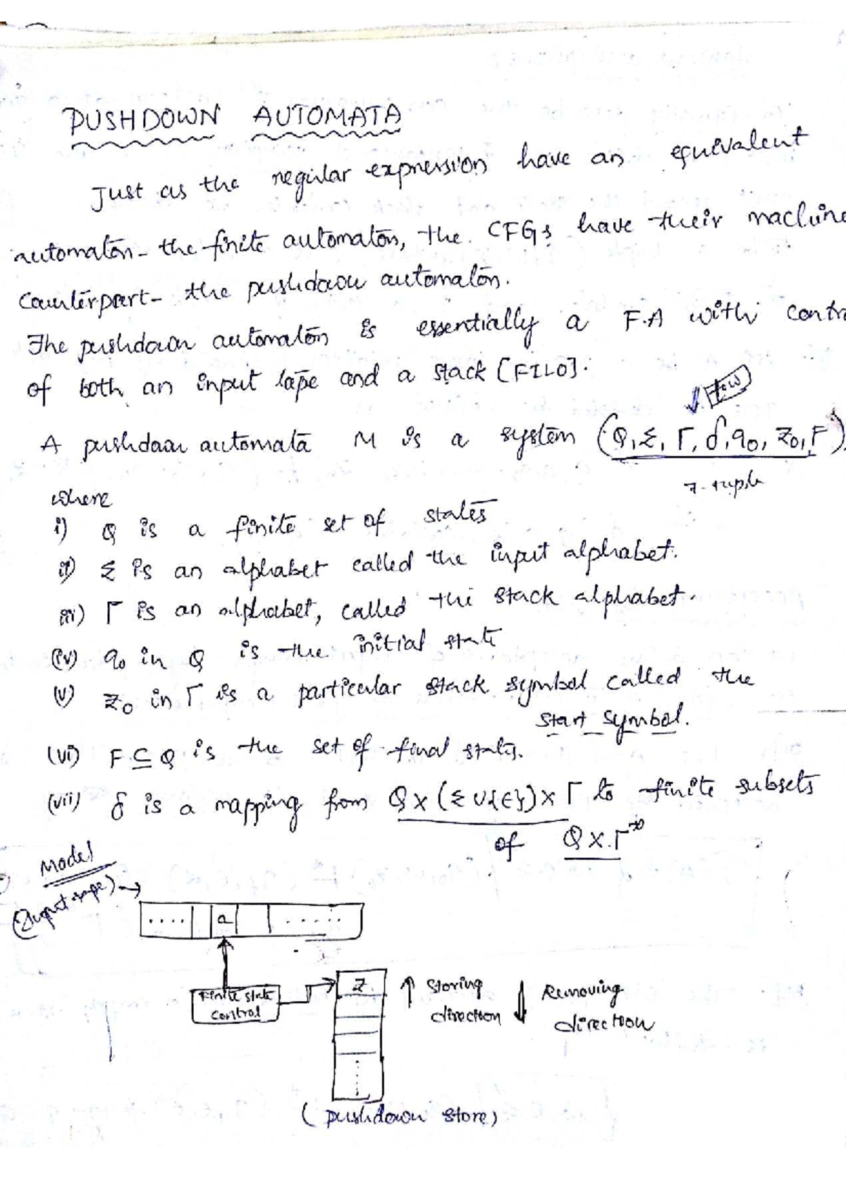 ATCD-Unit3: Pushdown Automata and Turing Machines Overview - Studocu