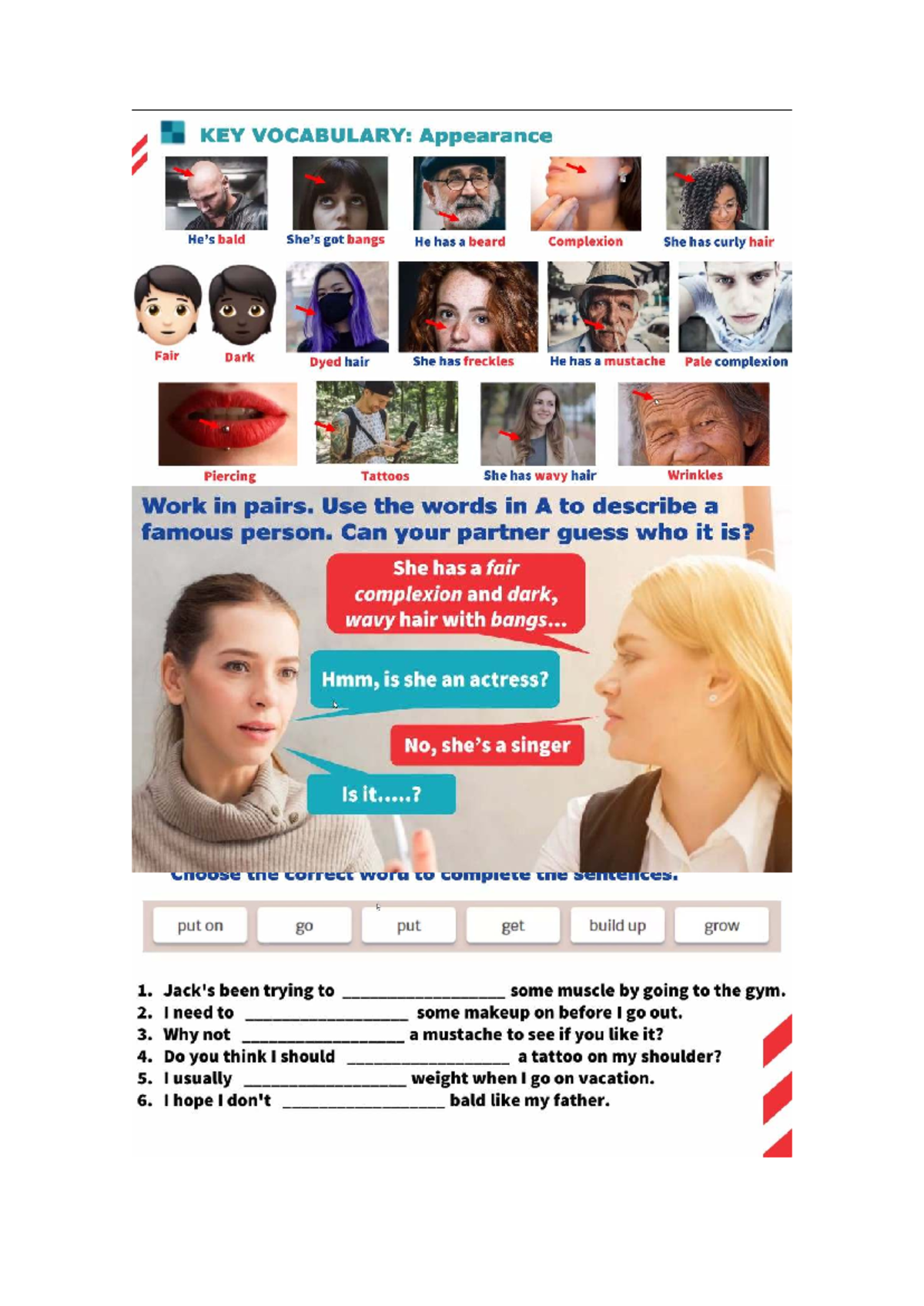 I10 - Key Vocabulary: Describing Appearance and Personal Traits - Studocu