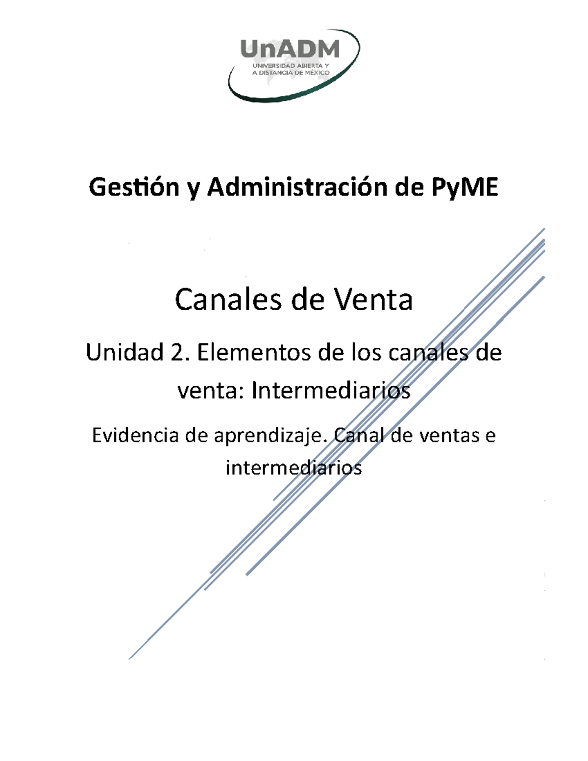 GCAV U2 EA MAPA - Canales de Venta Unidad 2 Evidencia de Aprendizaje ...