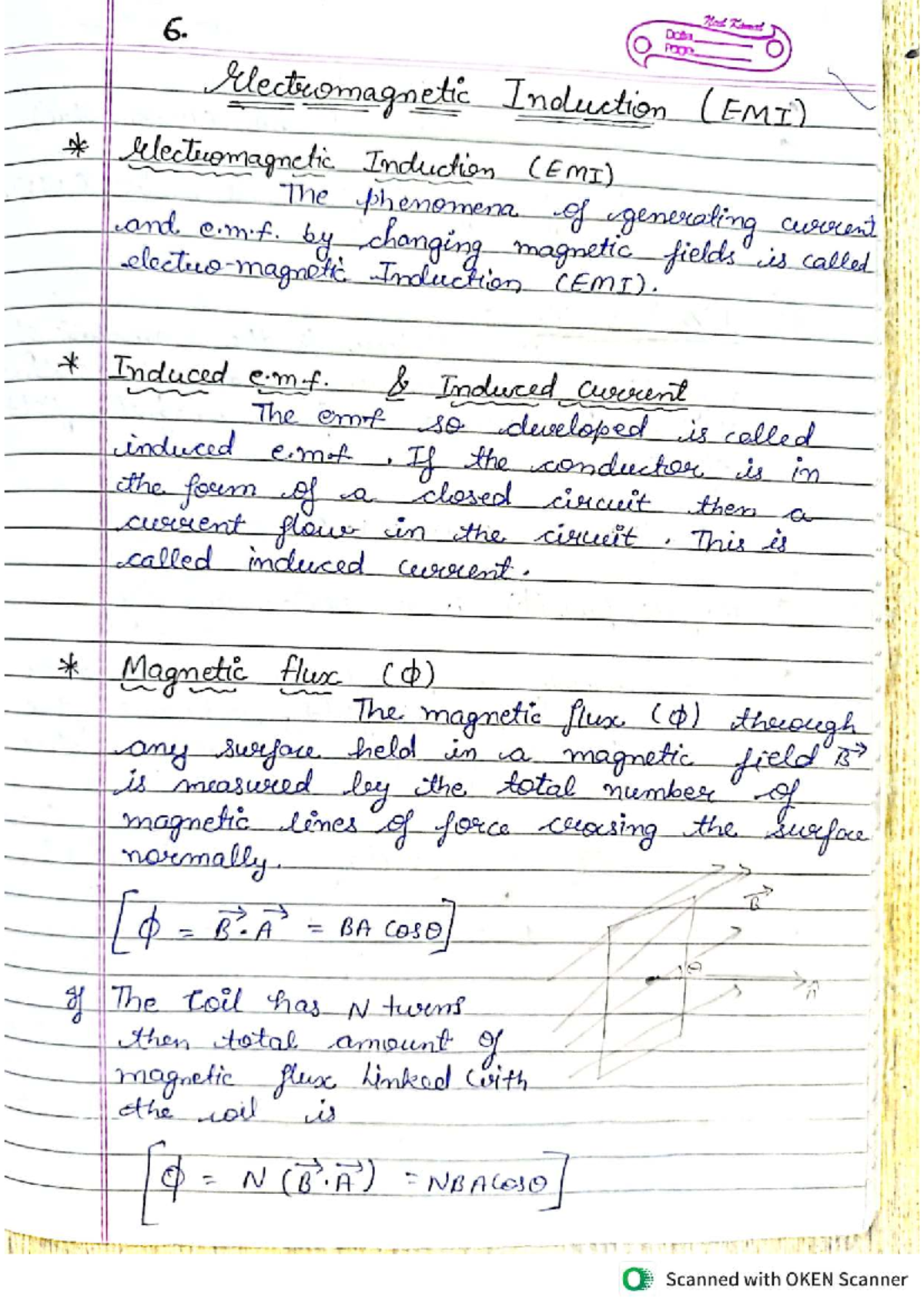 Chapter 6: Electromagnetic Induction (EMI) Notes - Studocu
