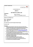 APM1514 - Unisa - Mathematical Modeling - Studocu