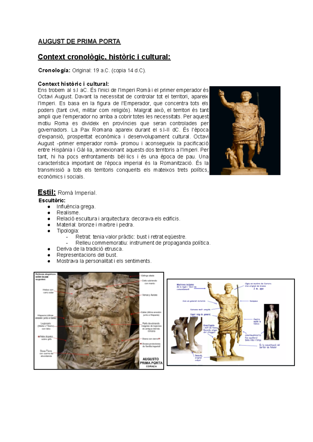 August DE Prima Porta - AUGUST DE PRIMA PORTA Context cronològic ...