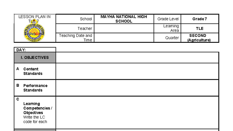 TLE 7 Lesson Plan: Waste Management (Q2, Lesson 5) - Studocu