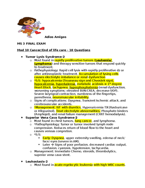 NUR445 Exam 1 Study Guide - NUR445 Exam 1 (Modules 1 & 2) Study Guide End of Life What are - Studocu