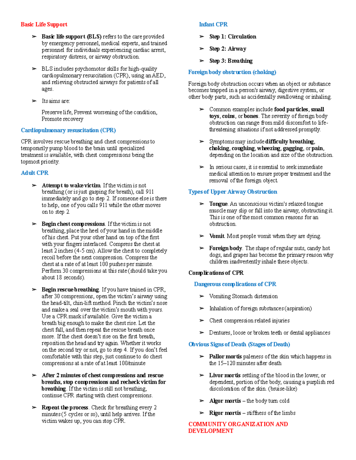 NSTP 2 Finals - Basic Life Support and Community Development - Studocu