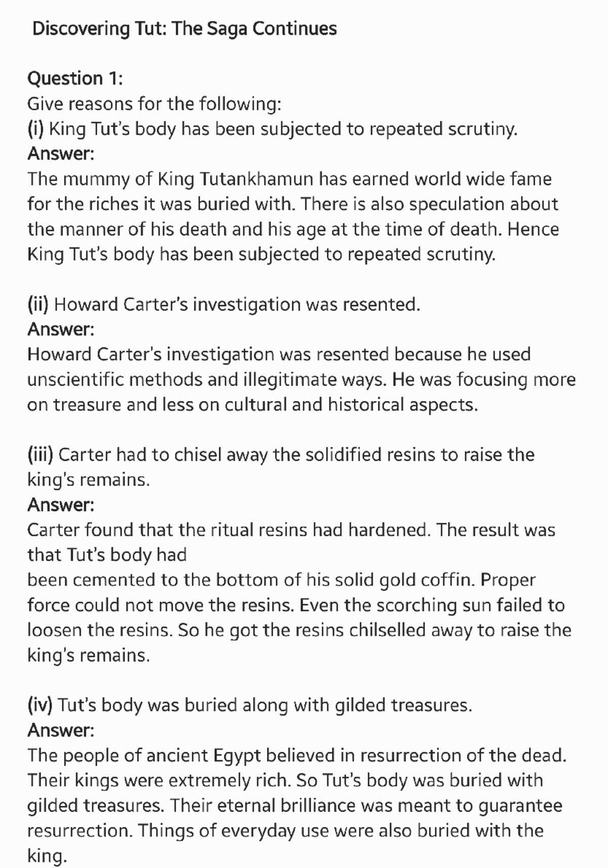 Discovering Tut: The Saga Continues - Study Notes for Course XYZ123 ...