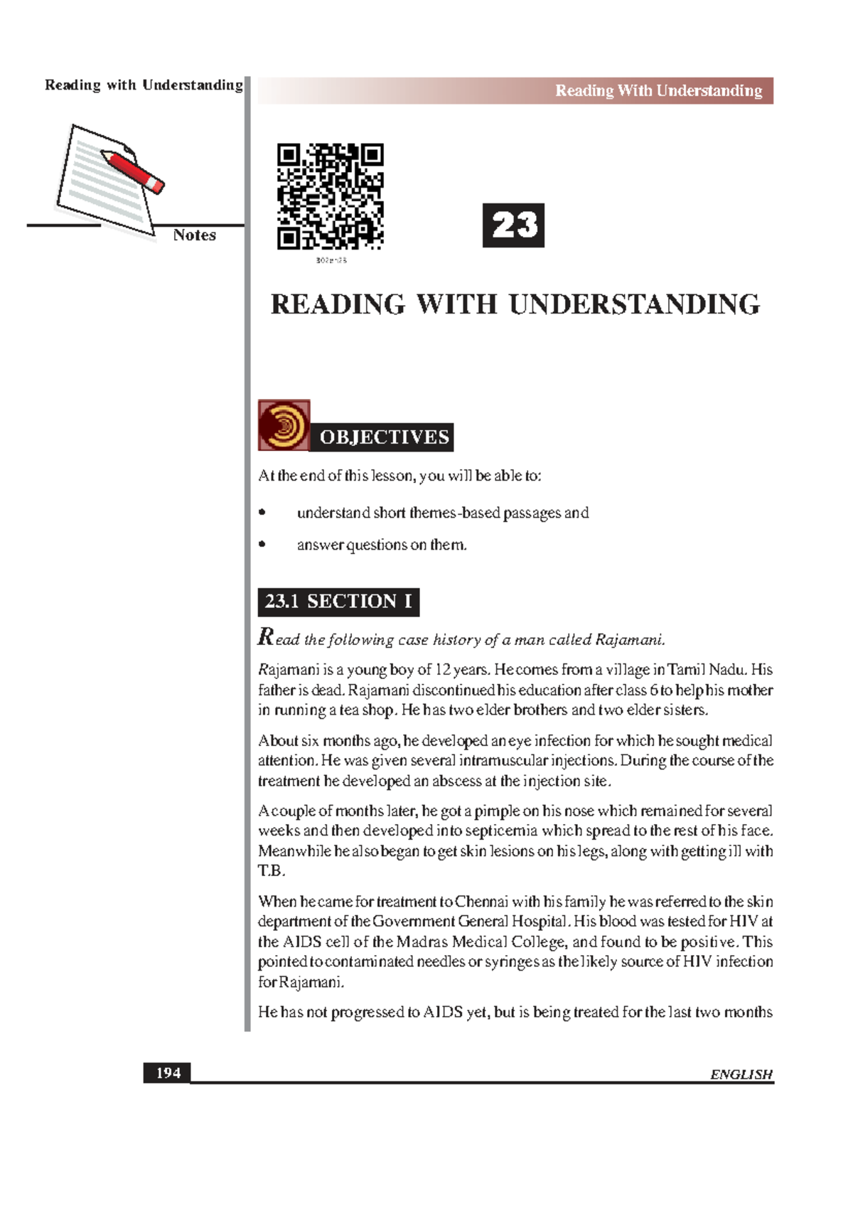 302EL23 - Reading with Understanding Notes on Case Study of Rajamani ...