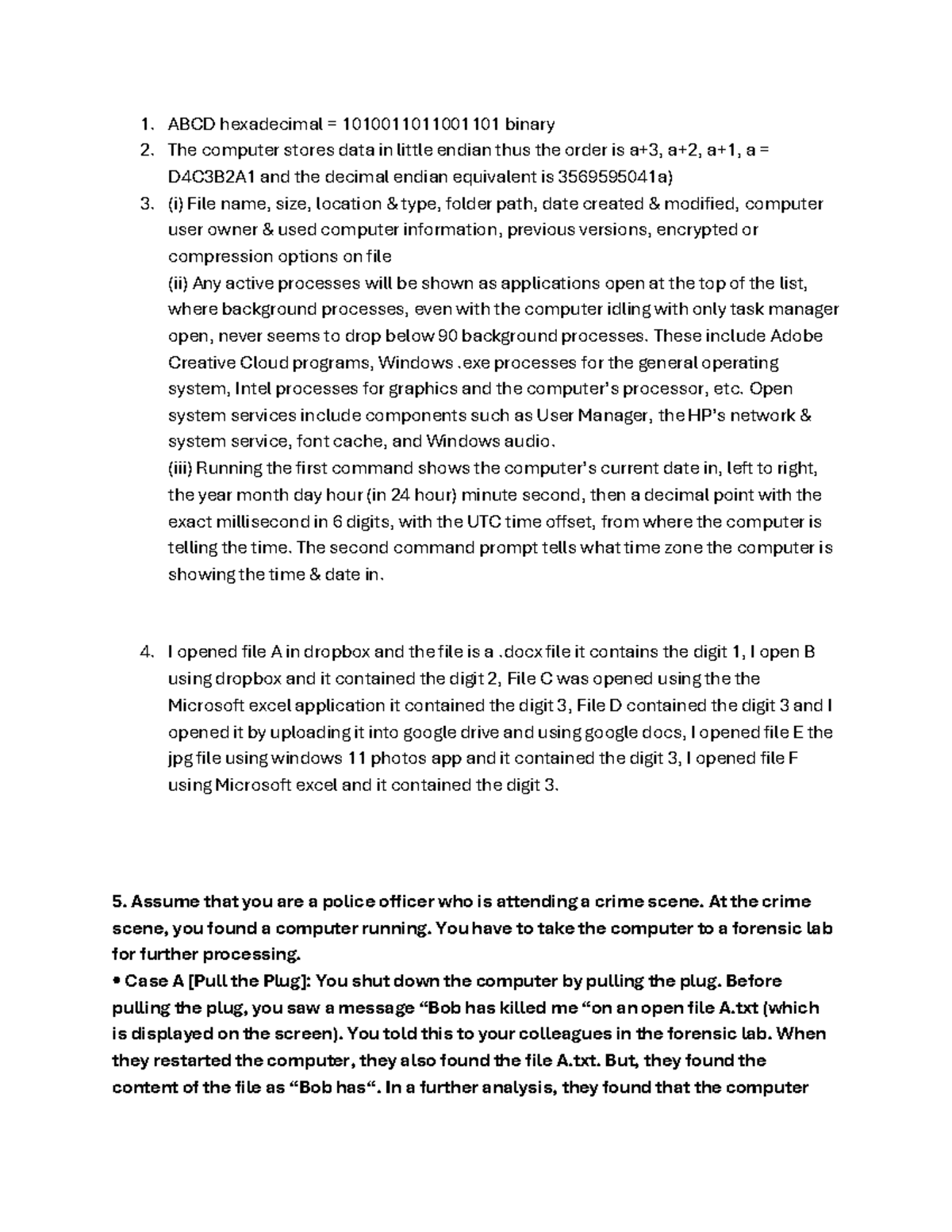 Lab 2 DTI - Hexadecimal and Binary Data Analysis Report - Studocu