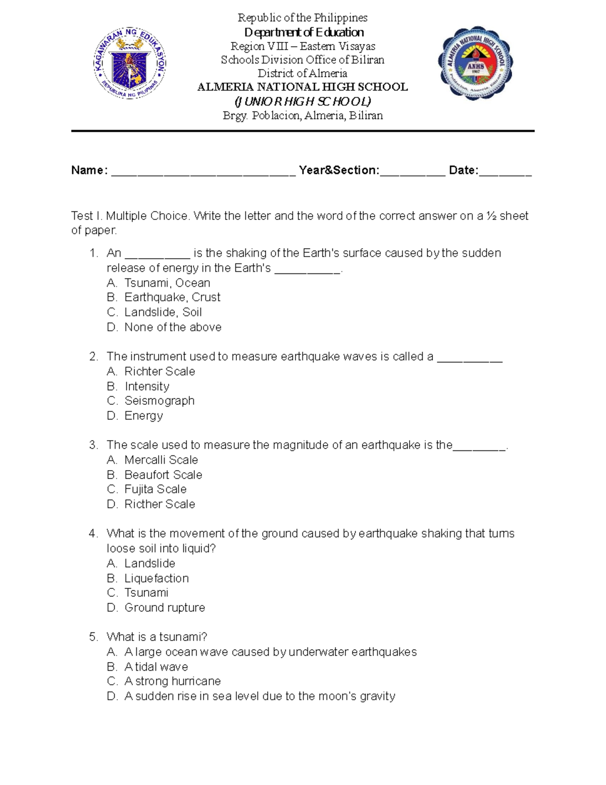 Activity 2 - Republic of the Philippines Department of Education Region ...