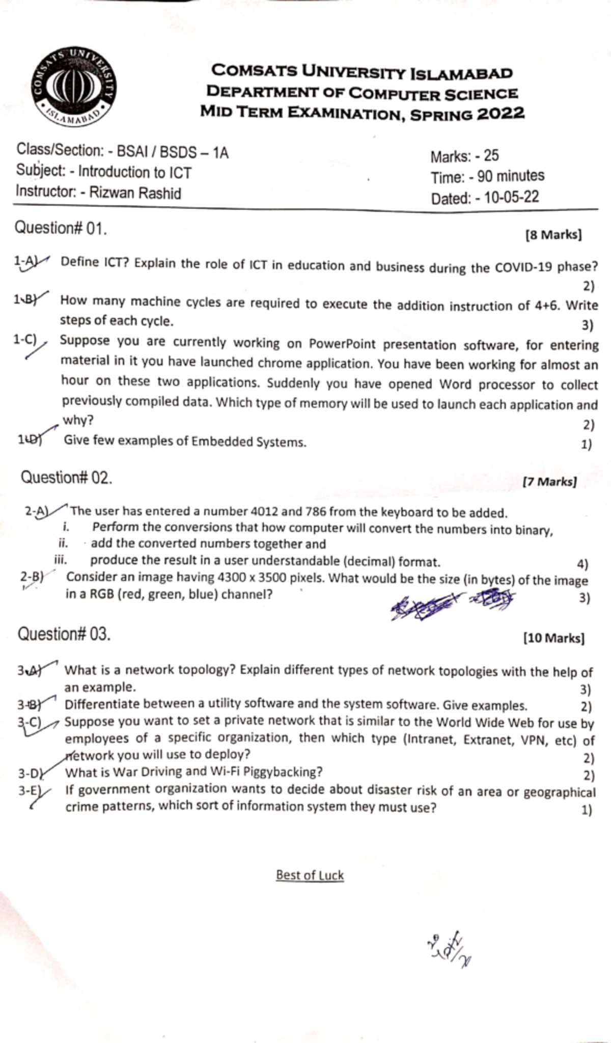 ICT 101 Midterm Exam Guide Spring 2022 - Studocu