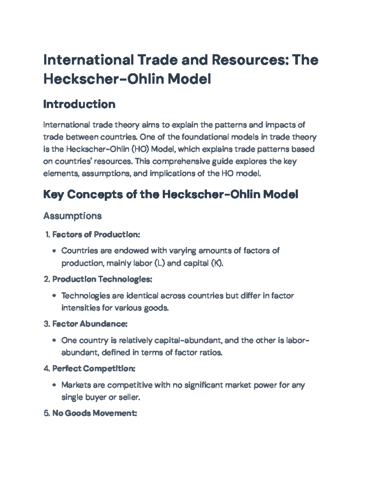 Heckscher-Ohlin Model: Understanding International Trade Dynamics ...