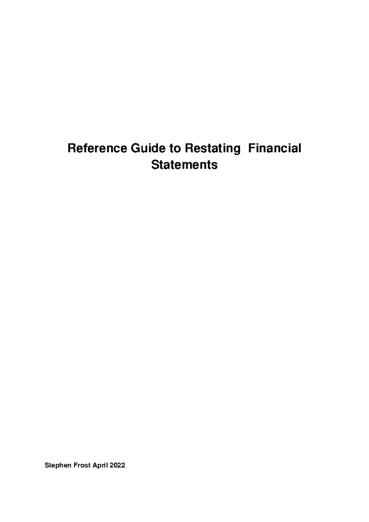 Financial Statements Restatement Guide 2024: Key Insights & Techniques ...