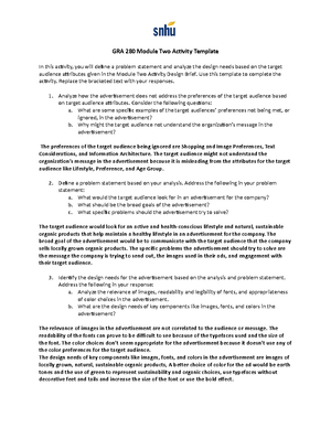 Rader GRA 280 Module Three Activity Template - Module Three Activity ...