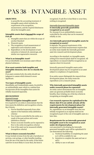 AC 1101 Notes - | sAC 1101 s CHAPTER 11 PAS 38 INTANGIBLE ASSETS ...